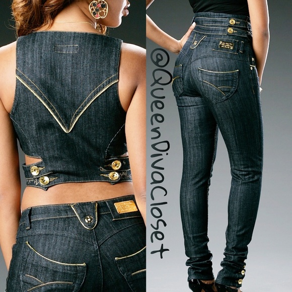 Apple Bottoms | Pants & Jumpsuits | 2 Pc Strappy Jumpsuit Vest High ...